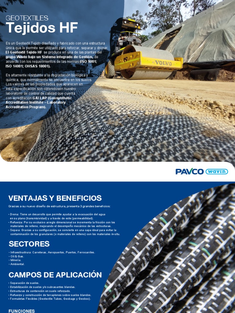 Geotextiles Tejidos HF - 2022 | PDF