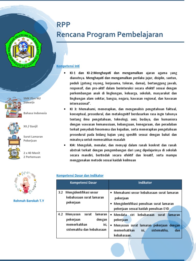 RPP Print | PDF | Karier & Perkembangan | Seni