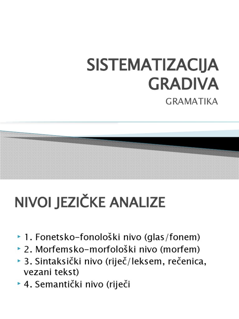 Sistematizacija Gradiva Sintaksa | PDF