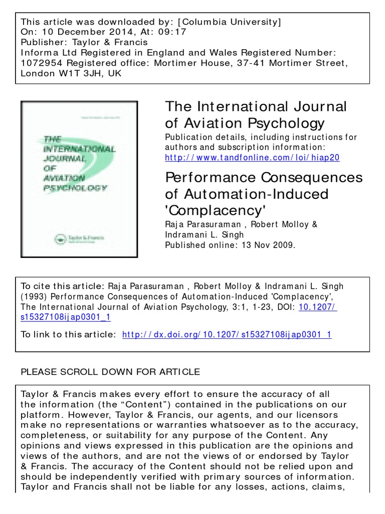 Parasuraman 1993 | PDF | Root Mean Square | Automation
