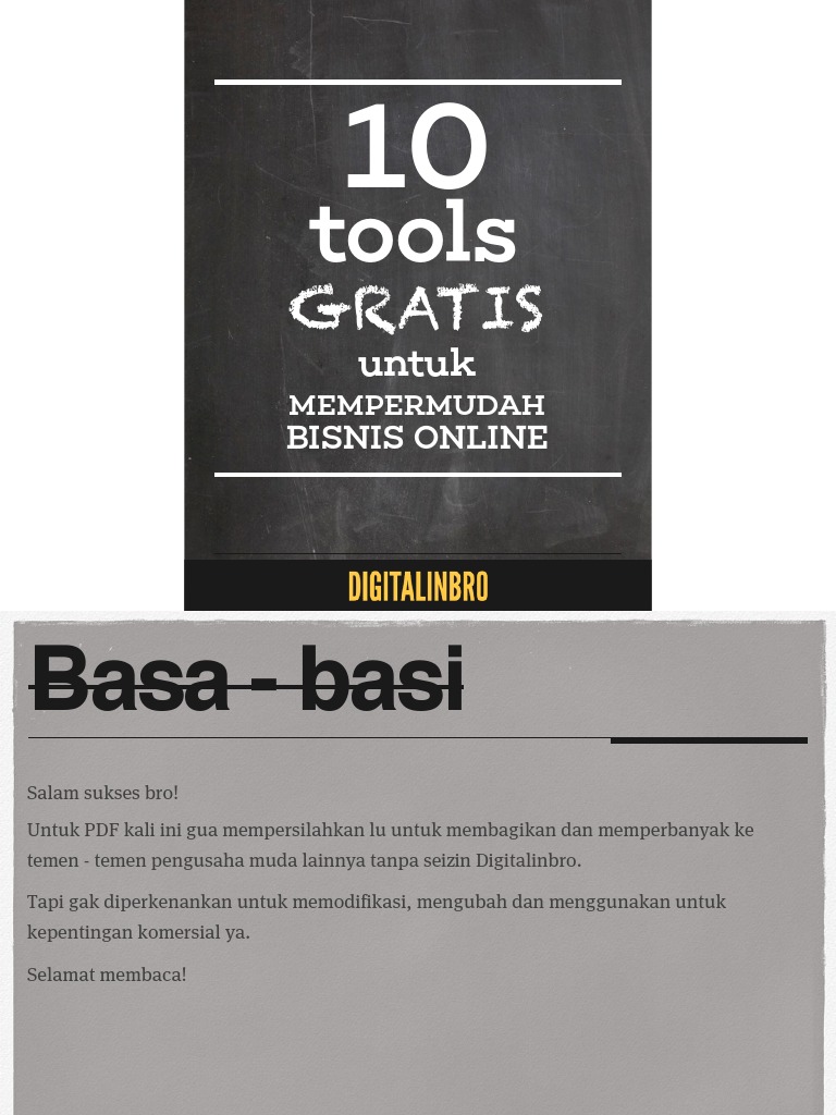 10 Tools GRATIS Untuk Bisnis Online | PDF