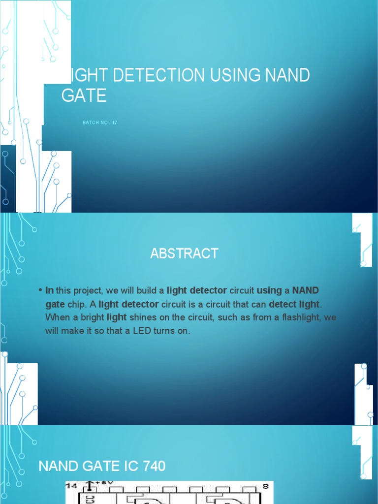 Light Detection Using Nand Gate | PDF