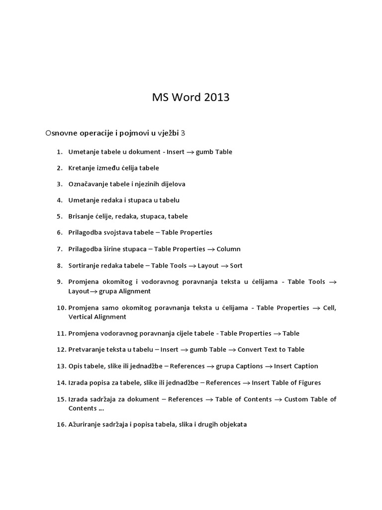 DZ MS Word Vjezba 3 | PDF