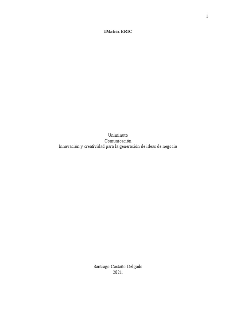 Matriz ERIC | PDF | Iniciativa empresarial | Innovación