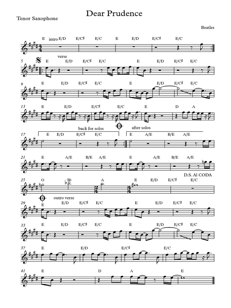 Dear Prudence - BB | PDF | Les Beatles