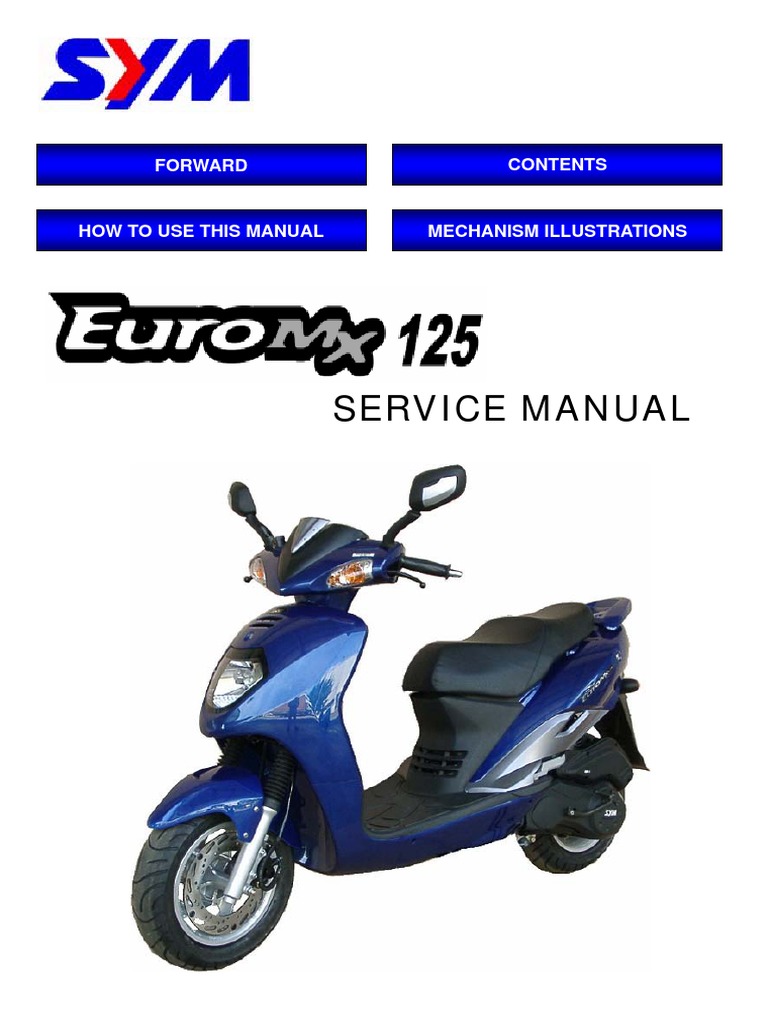 Sym Euro MX 125 Service Manual | PDF | Carburetor | Electrical Connector