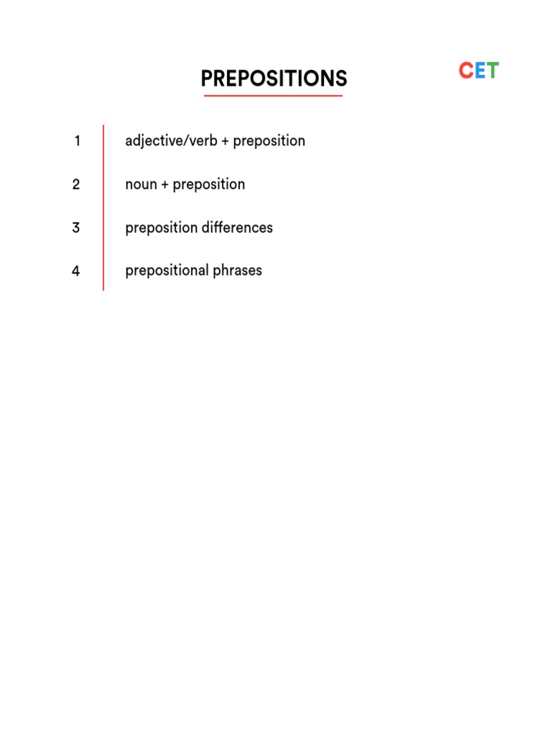 John's Preposition Booklet | PDF | Preposition And Postposition