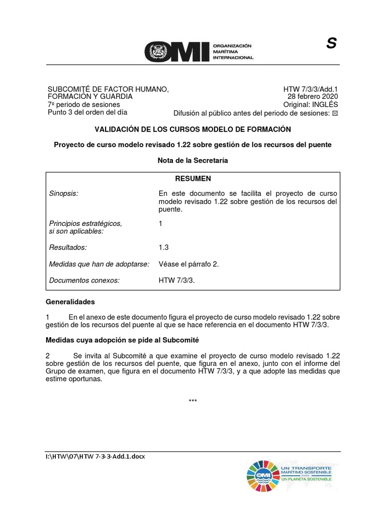 HTW 7-3-3-Add.1 - Proyecto de Curso Modelo Revisado 1.22 Sobre Gesti N de Los Recursos Del ...