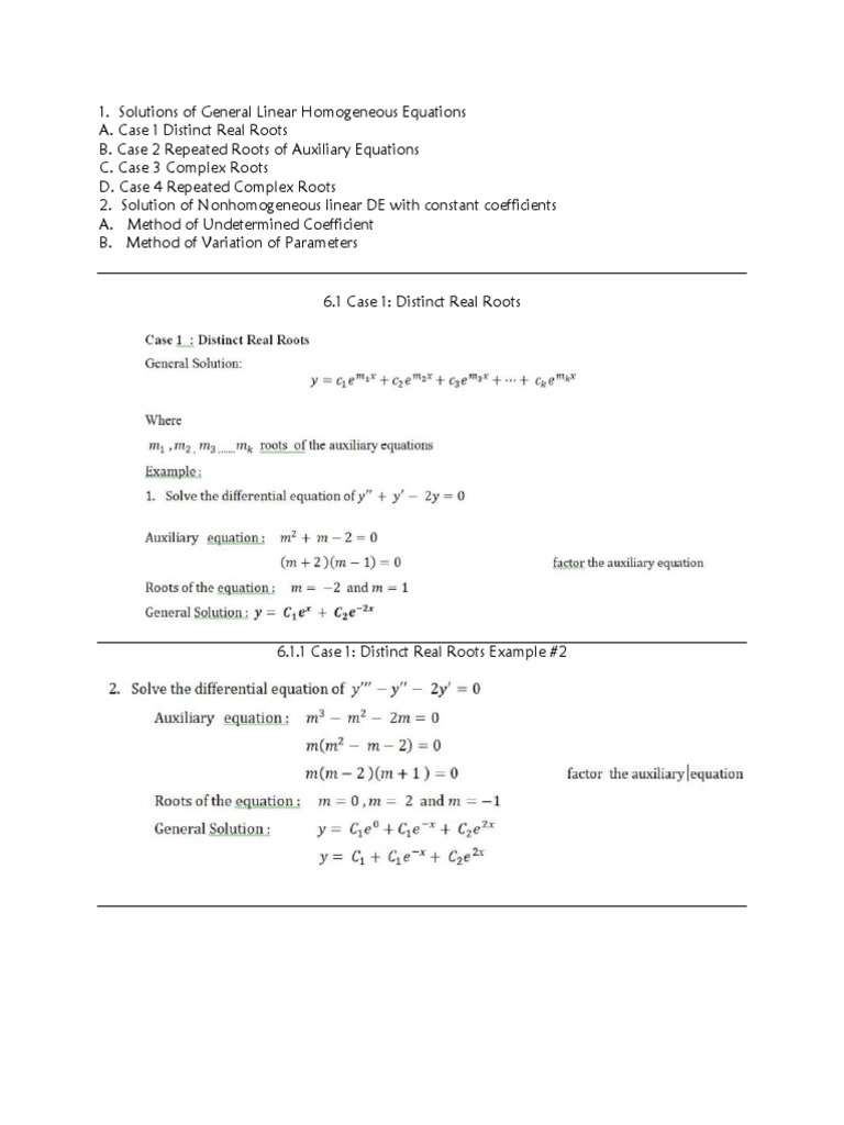 Module 6 Differential Equations Pdf Equations Ordinary