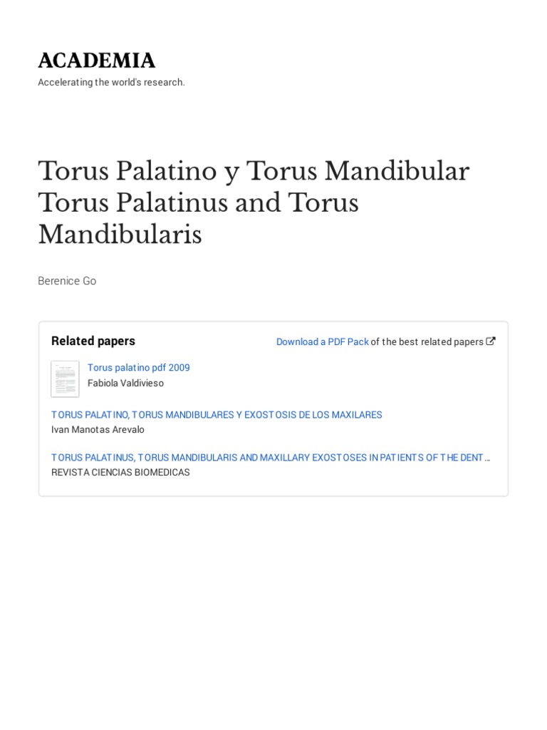 Torus Palatino y Torus Mandibular | PDF | Hueso | Dentadura postiza