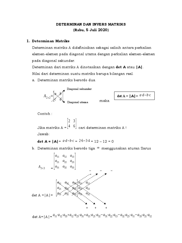 Determinan Dan Invers Matriks | PDF