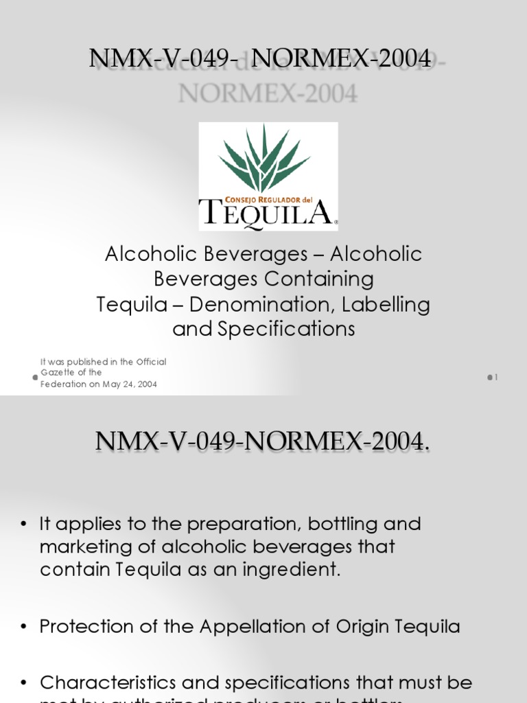 Ingles NMX V 049 Normex 2004 | PDF | Drink | Alcoholic Drinks