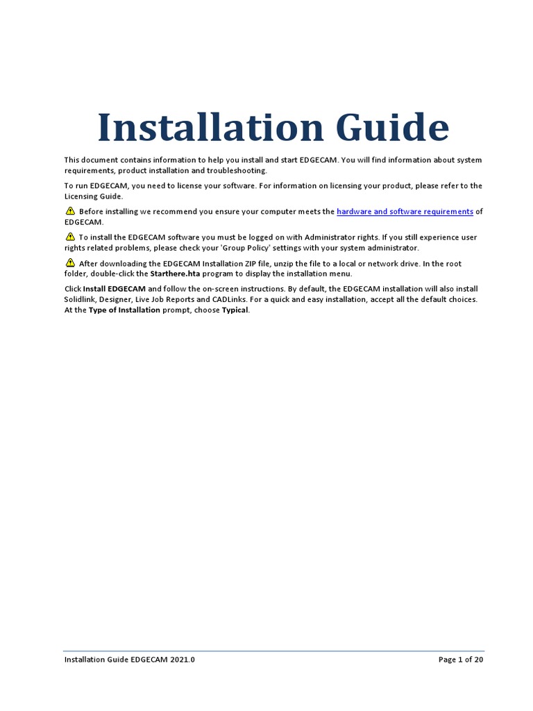 Installation Guide: Hardware and Software Requirements | PDF ...
