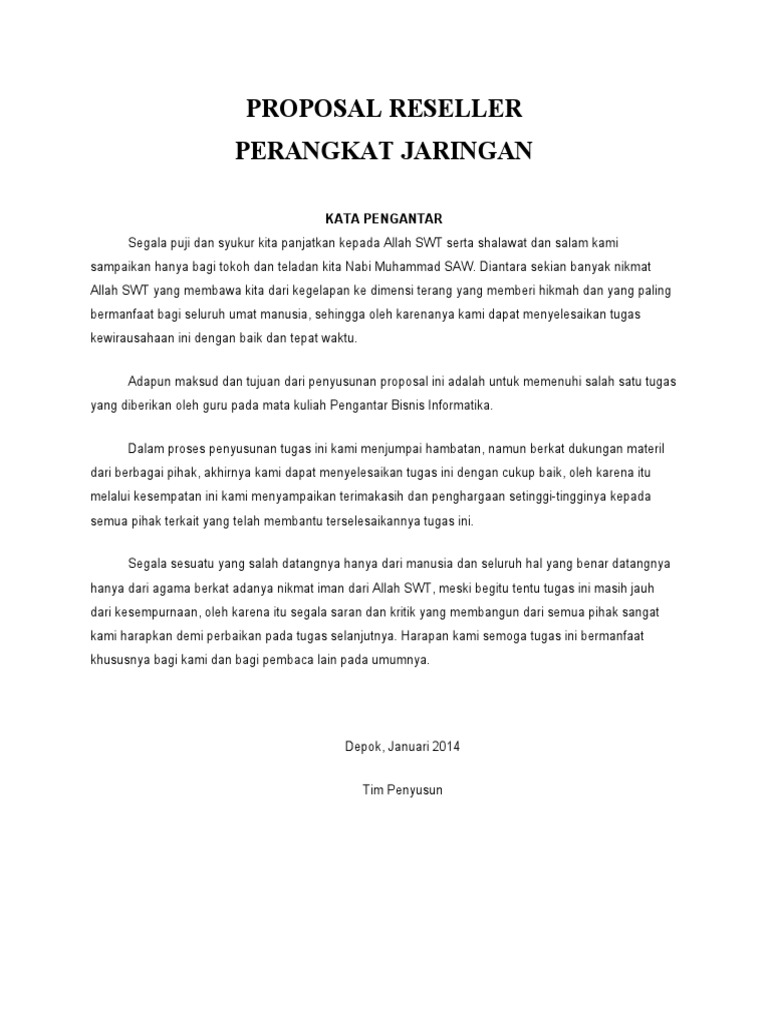 Proposal Reseller | PDF | Komputer
