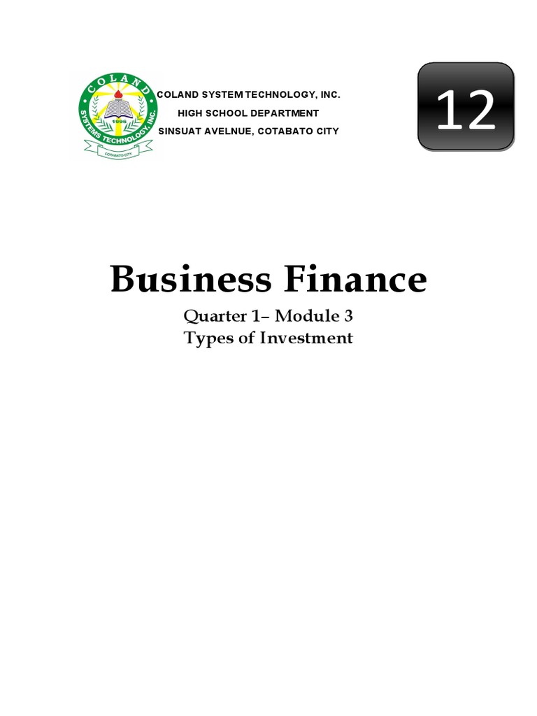 Business Finance Module 3 | PDF | Bonds (Finance) | Investing