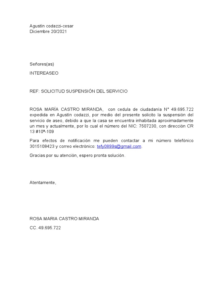 Solicitud Interaseo . | PDF