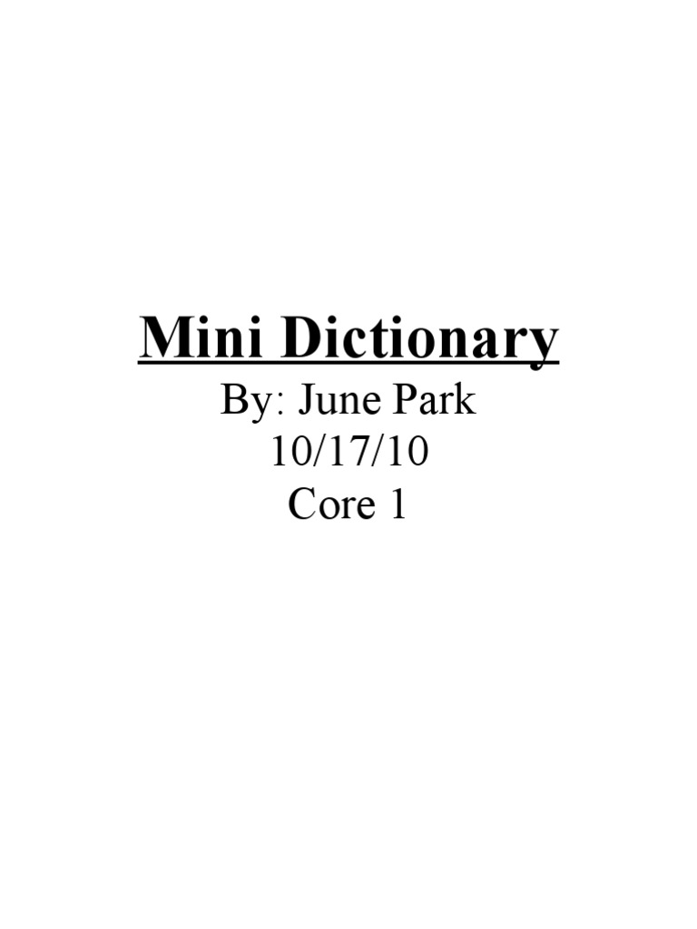 Mini Dictionary 2 | PDF | Nature