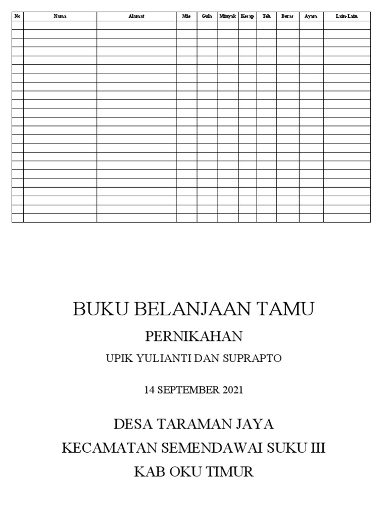Buku Tamu | PDF