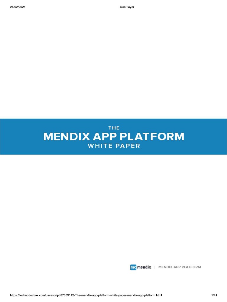 White Paper - The Mendix App Plataform | PDF
