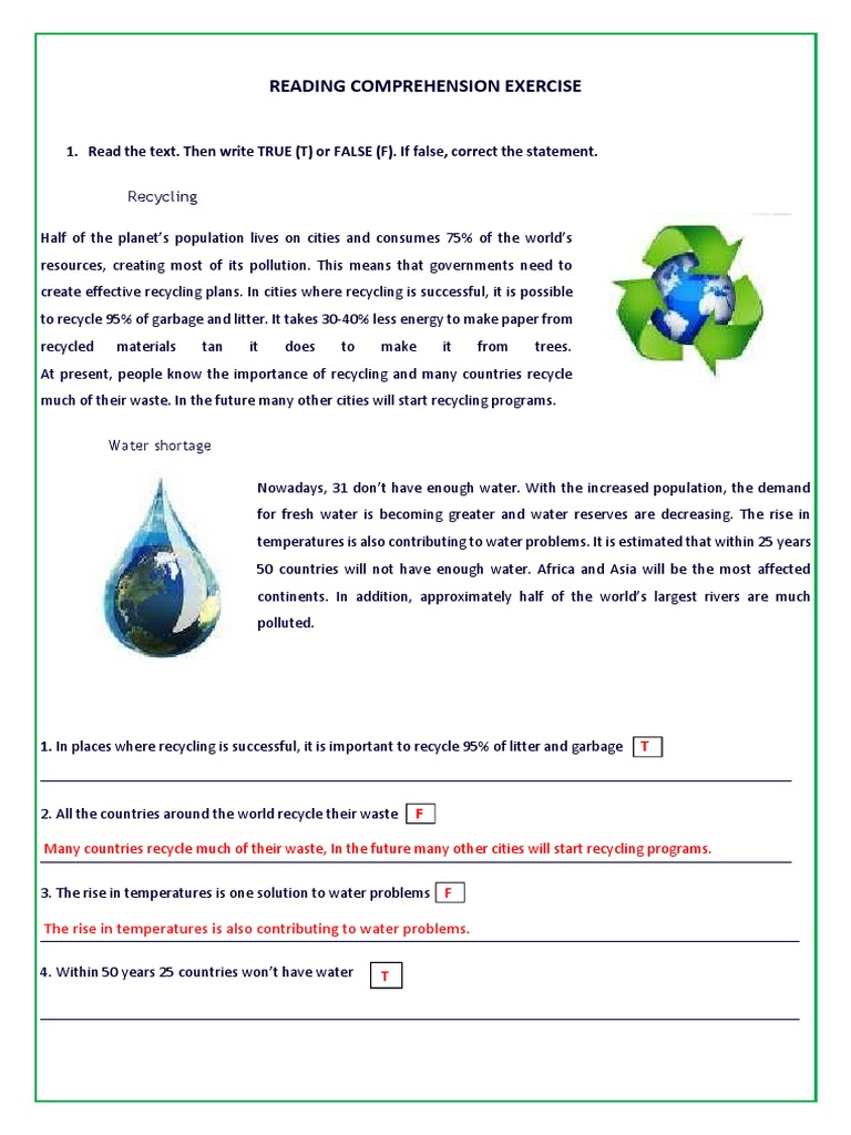 Weather Phenomena Reading Exercise. | PDF | Recycling | Water