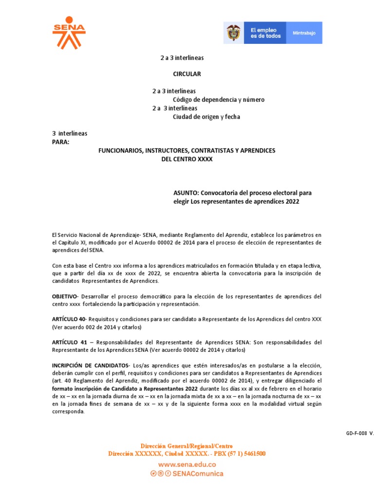 Anexo 1 - Modelo Circular | PDF | Votación | Gobierno