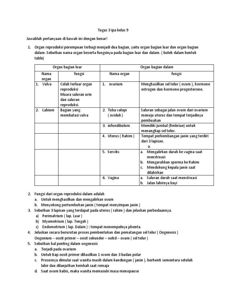 Tugas 3 Ipa Kelas 9 | PDF