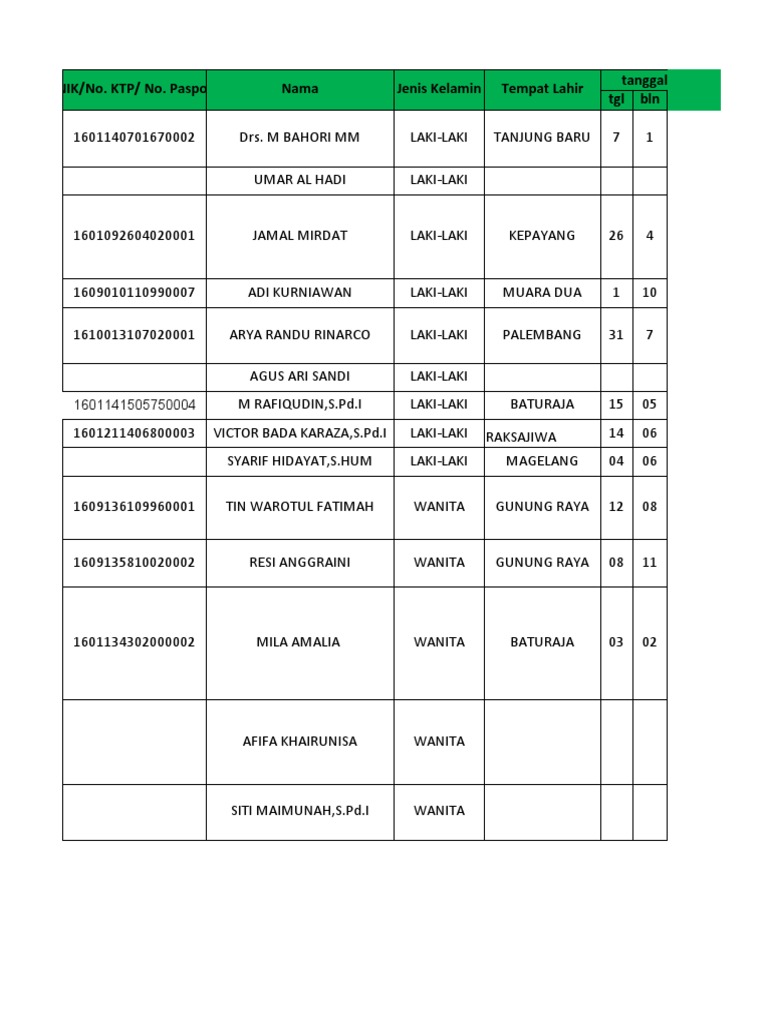 Format Data Pendidik | PDF