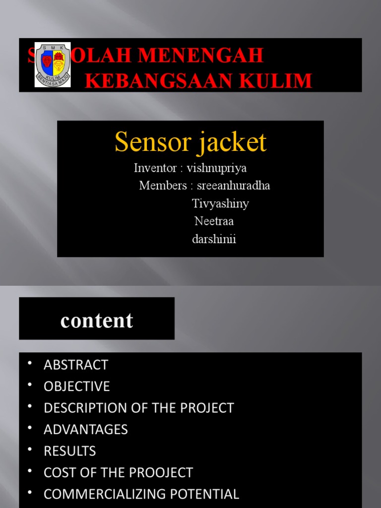 Sensor Jacket Presantation-Final | PDF | Visual Impairment | Information