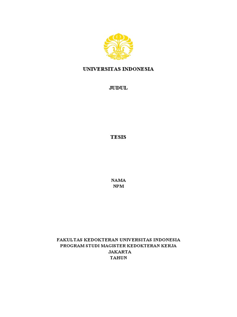 Tesis Magister Kedokteran Kerja UI | PDF | Karier & Perkembangan