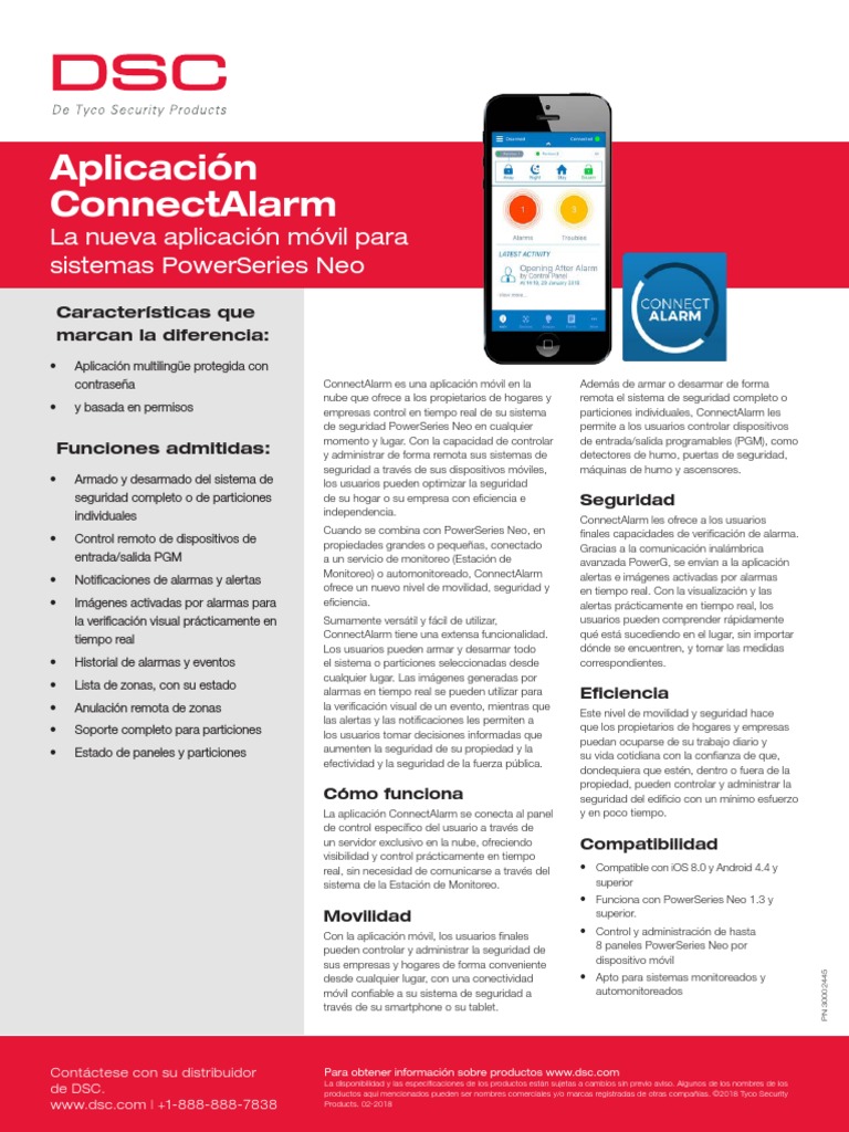 DSC ConnectAlarm-App Data Sheet | PDF | Aplicación movil | Software de ...