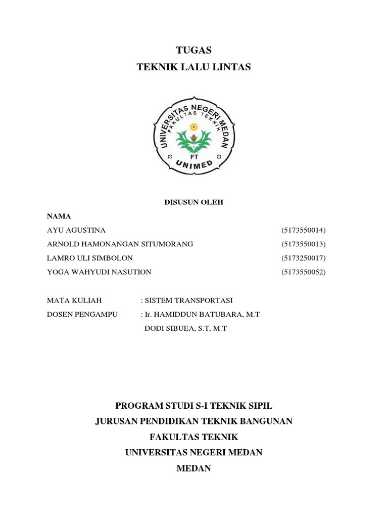 Tugas Rutin Teknik Lalu Lintas | PDF