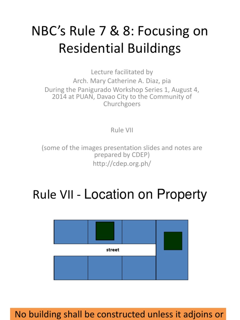 NBC S Rule 7 & 8 - Focusing On Residential Buildings | PDF | Civil ...