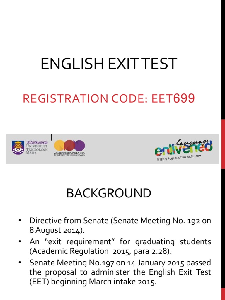 English Exit Test: Registration Code: Eet699 | PDF | Linguistics ...