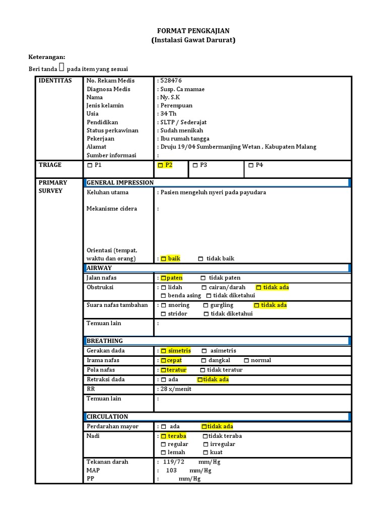 Askep IGD Ca Mamae | PDF