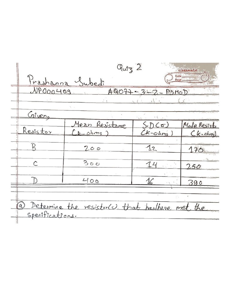 PSMOD Quiz2 Solution | PDF