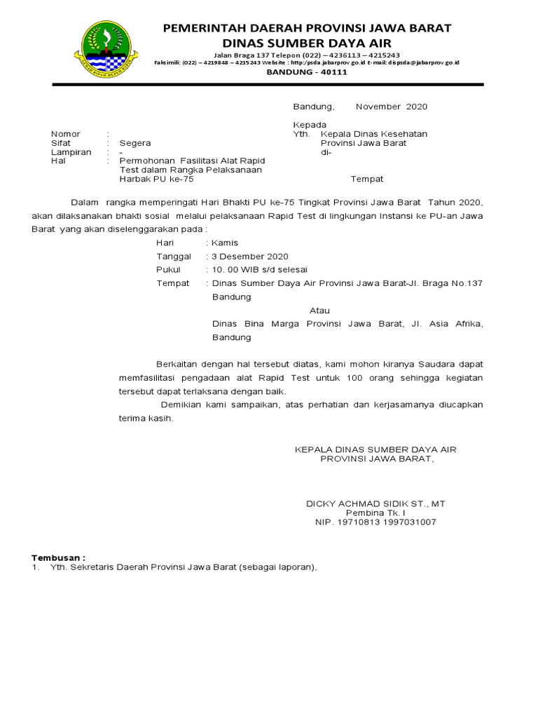 Rapid Test Harbak PU Jabar | PDF