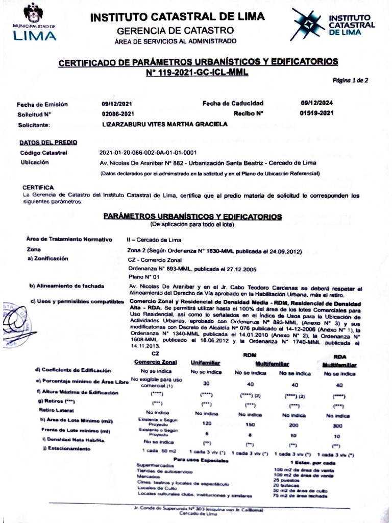 Parámetros Casa SB | PDF