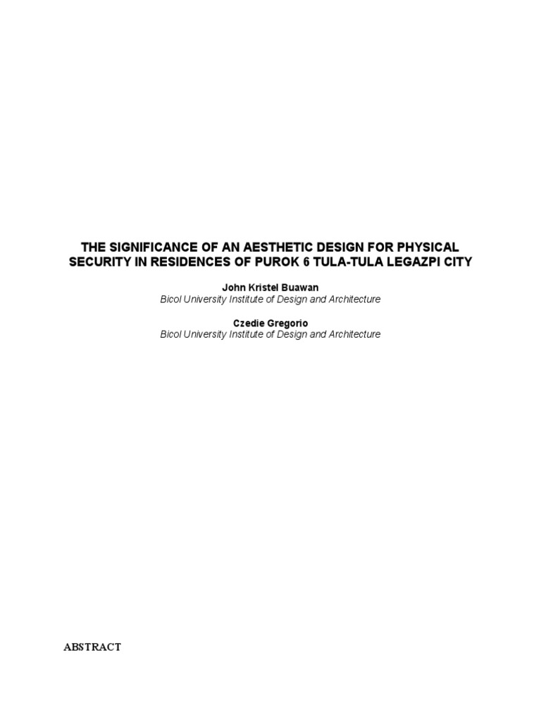 The Significance of An Aesthetic Design For Physical Security in ...