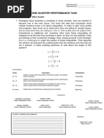 G9 - First Quarter - Worksheet and Performance Task | PDF | Quadratic Equation | Rubric (Academic)
