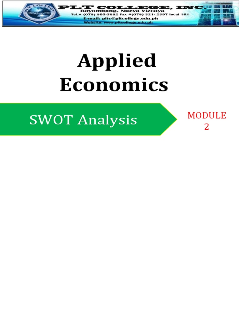 Applied Economics: SWOT Analysis | Download Free PDF | Swot Analysis ...