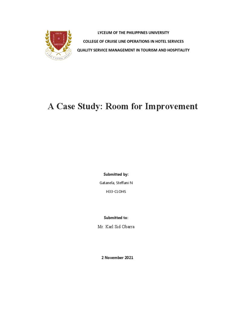 A Case Study: Room For Improvement | PDF | Customer | Customer Satisfaction