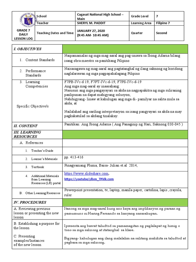 2nd Observation Filipino | PDF
