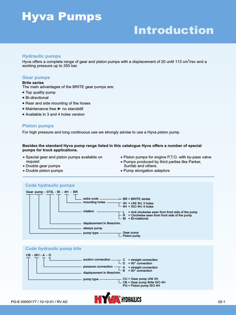 Pdf Pumps Hyva Pdf Pump Hydraulics