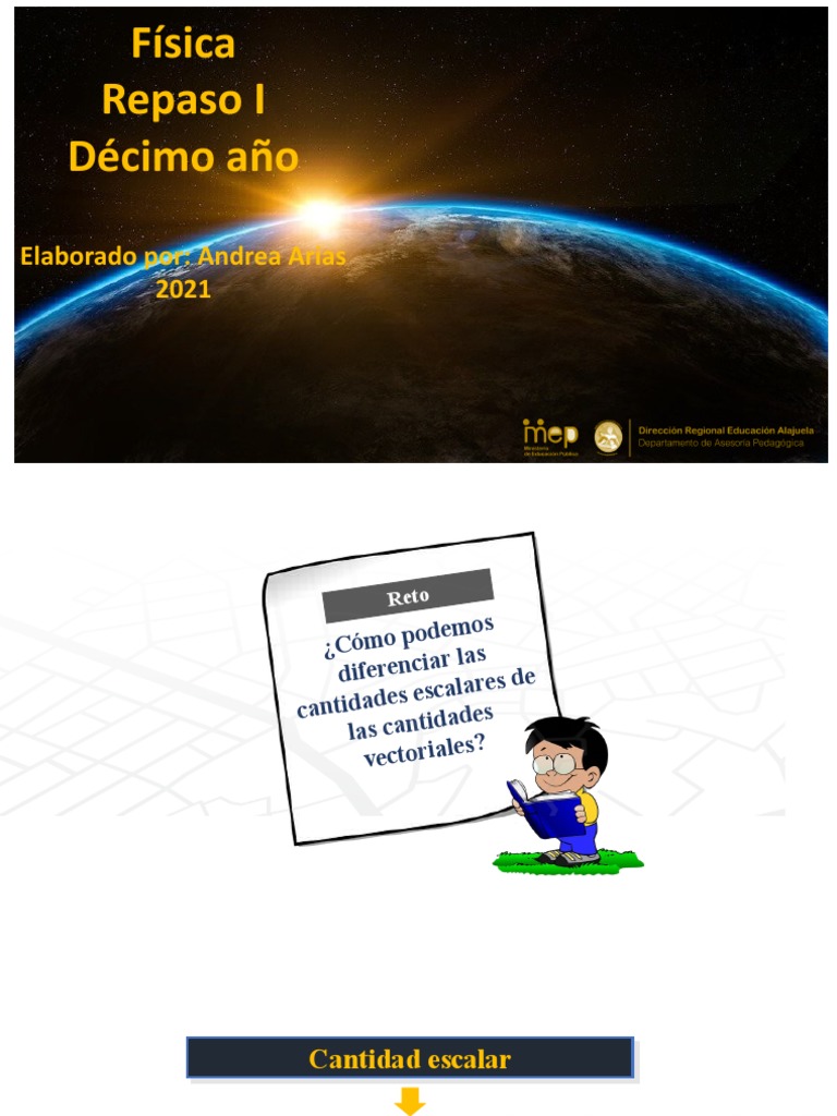 Repaso Física 10° Escalares, Vectores, MRU y MRUA | PDF | Aceleración | Vector Euclidiano