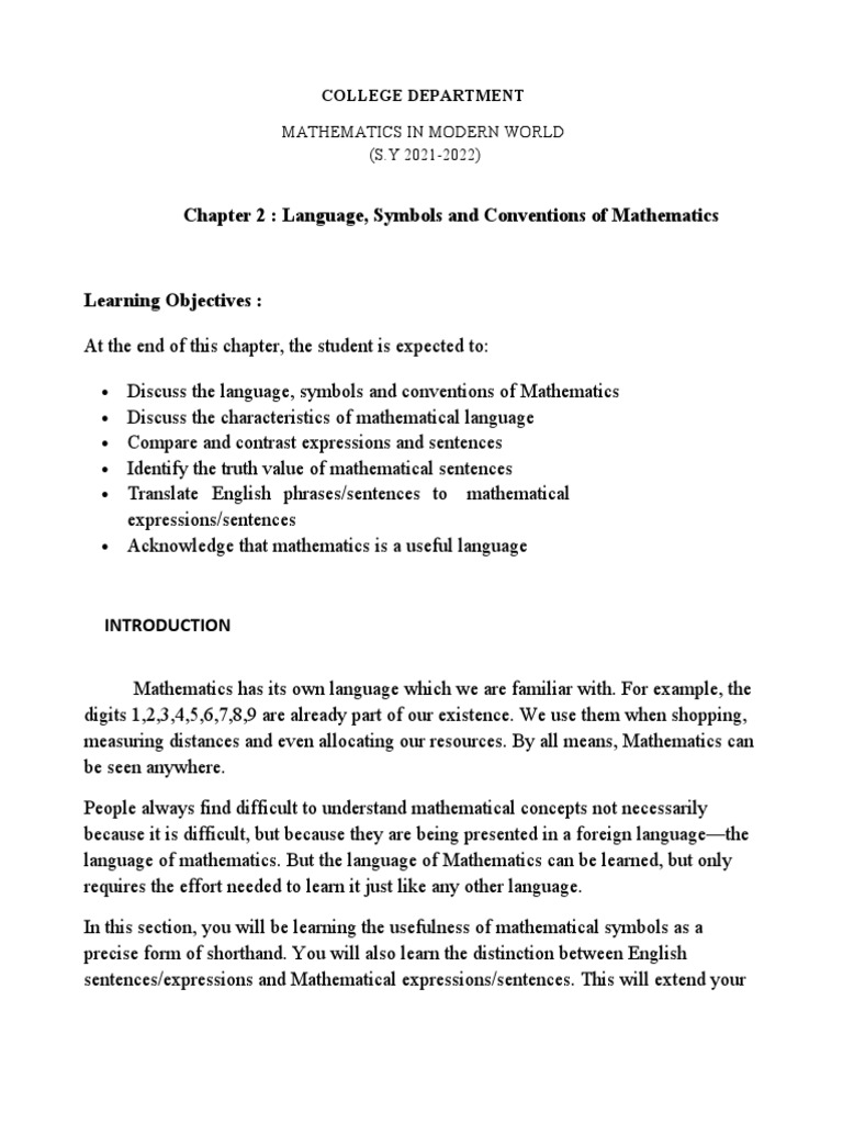 The Language of Mathematics: Symbols, Expressions, and Conventions ...