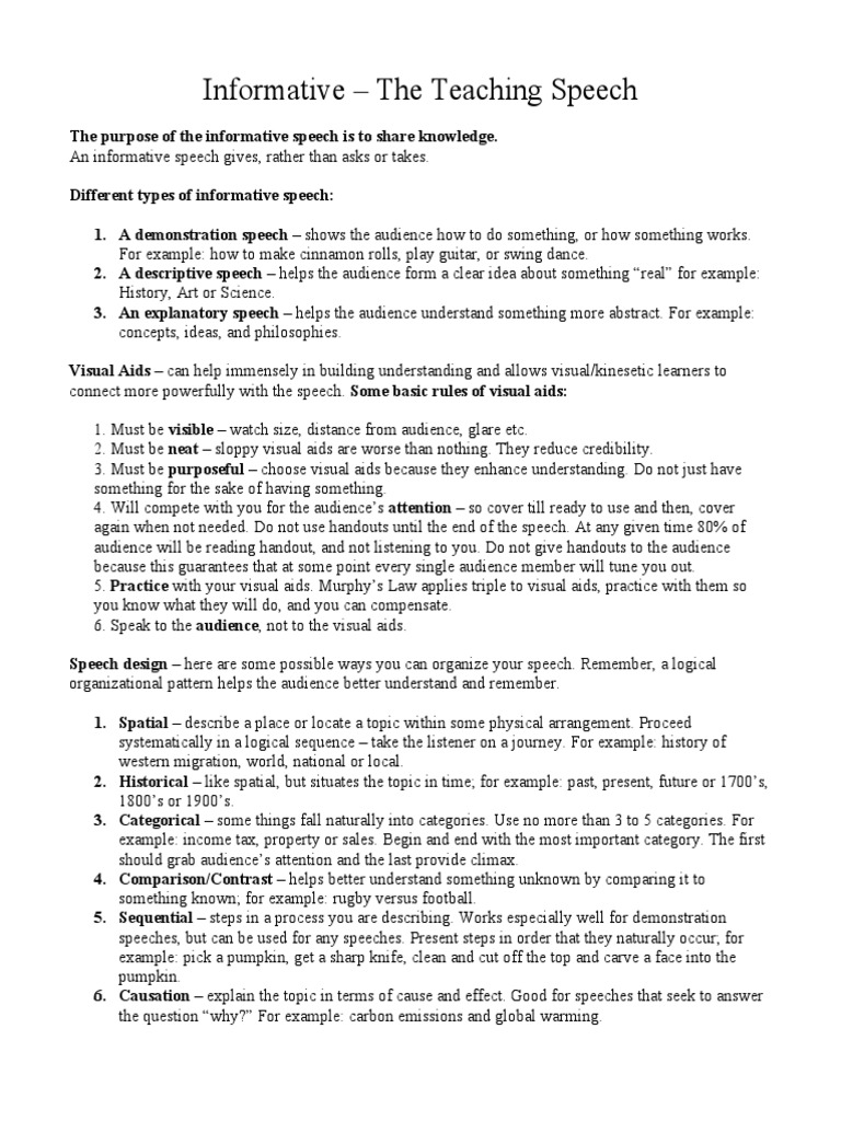 Informative Speech Vs Persuasive Speech | PDF | Causality | Science
