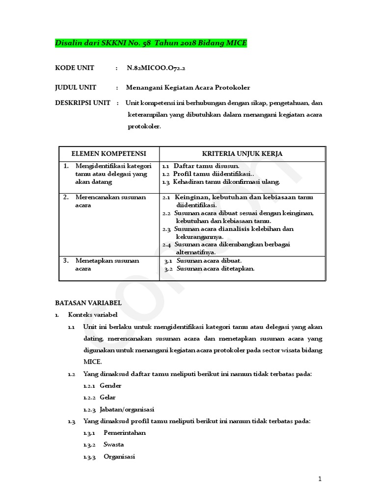 Contoh UK - Menangani Kegiatan Acara Protokoler | PDF