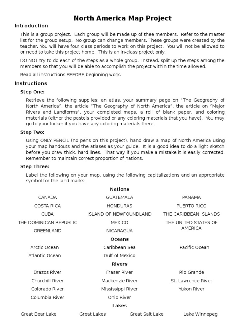 North America Map Project | PDF | Earth Sciences | Physical Geography