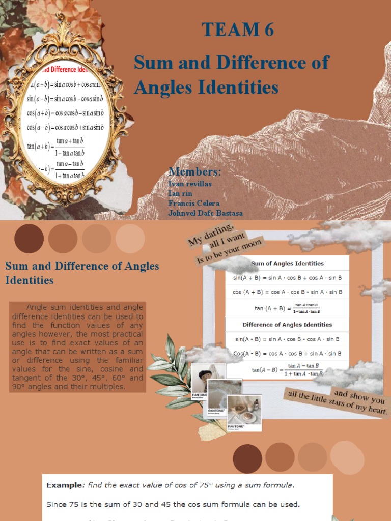 Sum and Difference of Angles Identities | PDF