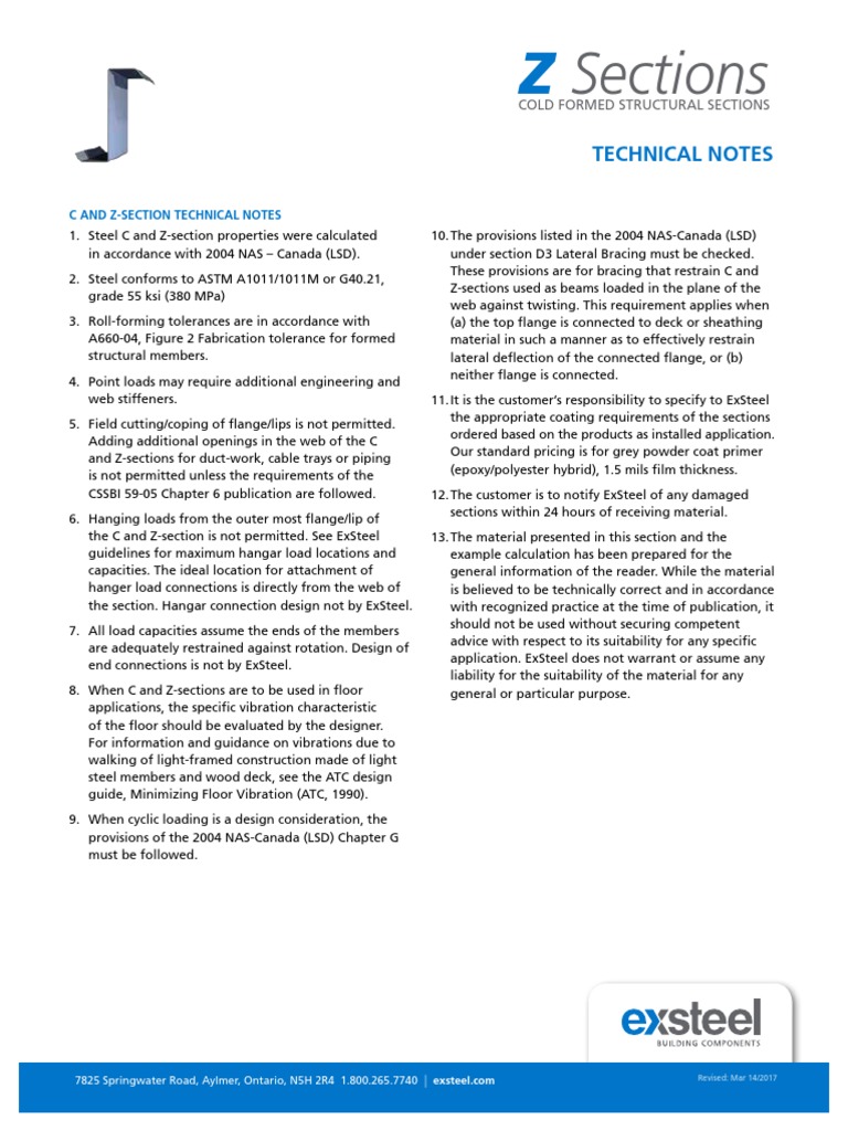Technical Notes on C and Z-Sections | PDF | Mechanical Engineering ...
